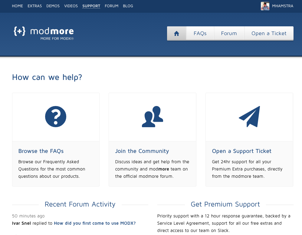 Introducing our support portal and forums • modmore.com